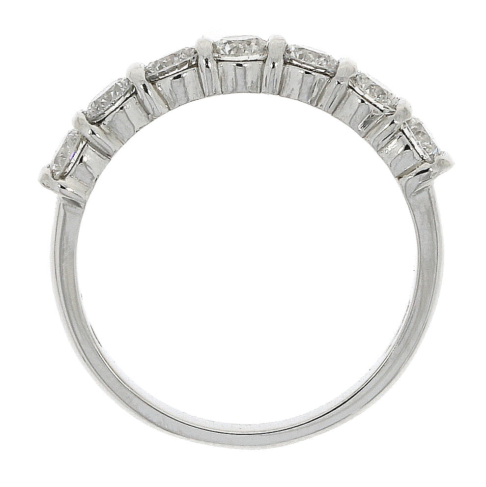 Pre Owned 18ct White Gold Bar Set Diamond Half Eternity Ring – ST Hopper