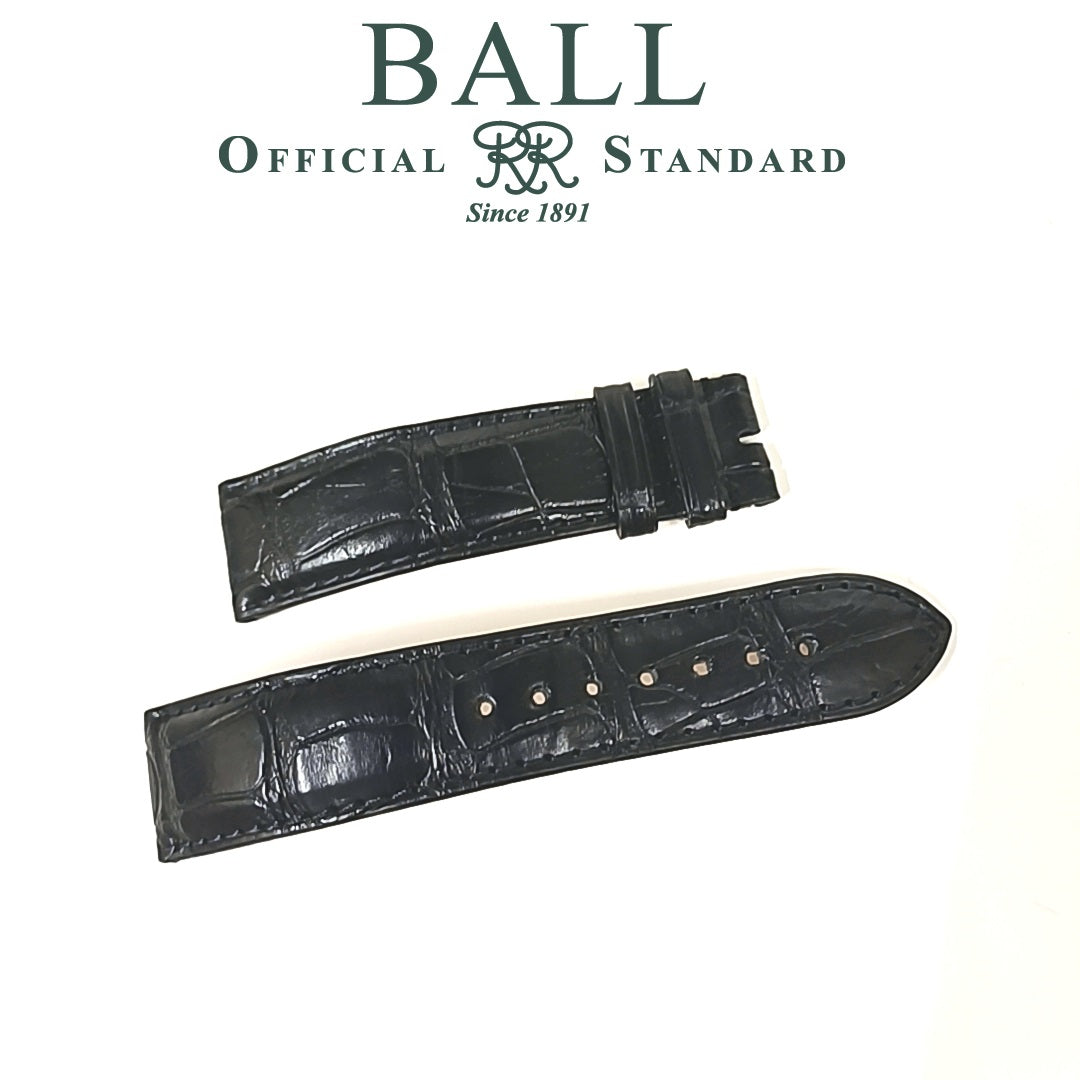 Replacement Original 21mm Black Alligator BALL Watch Leather Strap Onl ...